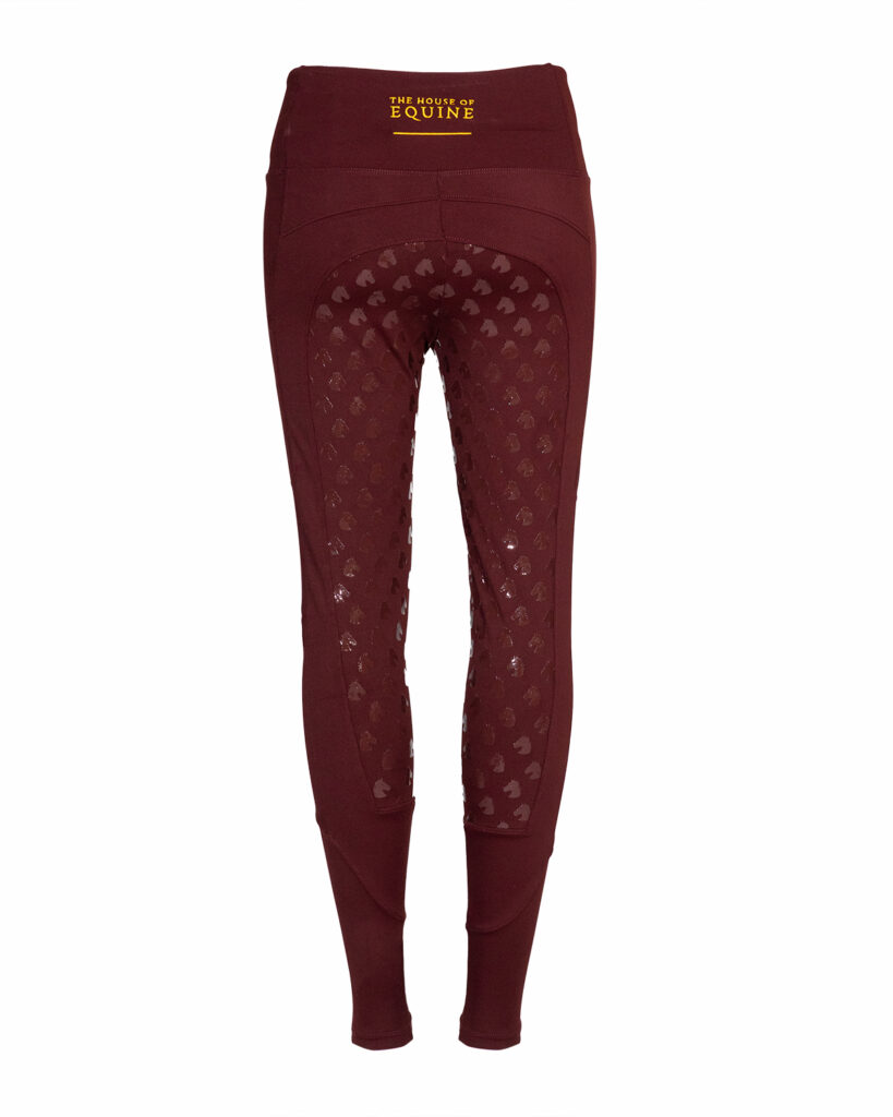 Ladies full seat silicone riding leggings Burgundy – THE HOUSE OF EQUINE